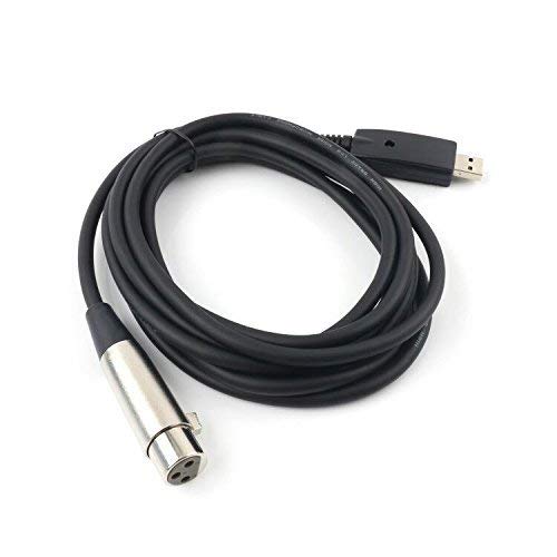 BOTEEN - Cable USB para micrófono (USB macho a XLR hembra de 3 pines, 3 ...