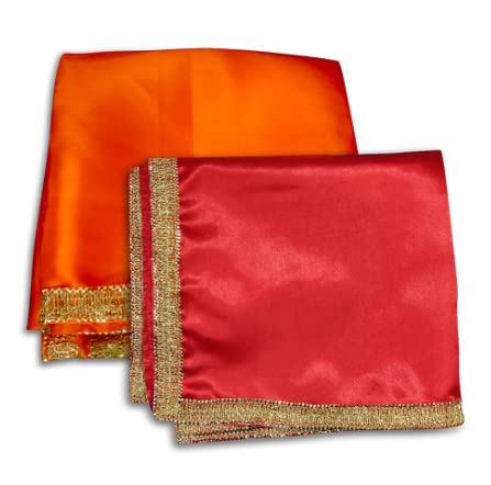 KAM Home Pooja Cloth for Mandir | Satin Pooja Cloth | Pooja Silk Cloth ...