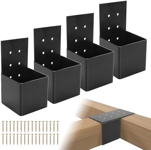 Amazon.com: 4 Pack 2x4 Pergola Upper Mount Bracket, Black Steel Top ...