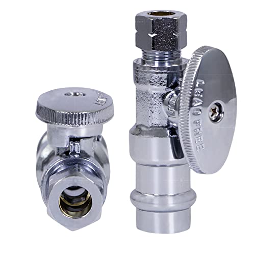 Midline Valve 93323QS-NL-Q 1/4 Turn Press Straight Stop Valve, 1/2 ...