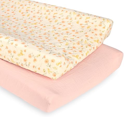 Amazon.com: Hooyax Baby Changing Pad Cover 2-Pack, Muslin Soft ...