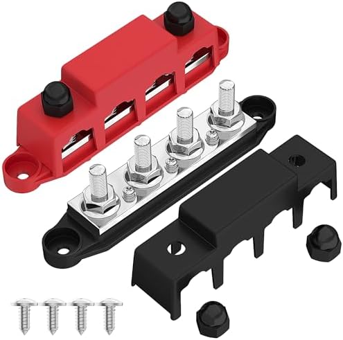 Amazon.com: 6 Terminal Bus Bar Kit - 150A Bus Bar Block with Cover ...