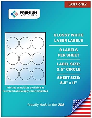 Amazon.com : Premium Label Supply Glossy White Sticker Round Labels – 2 ...