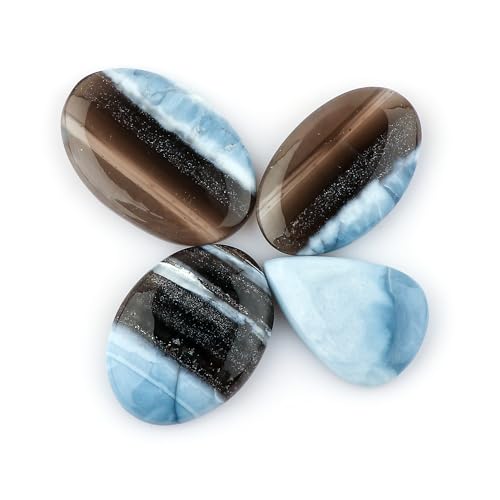 Amazon.com: CRYSTALIS Wholesale 4pcs Natural Banded Blue Opal Loose ...