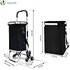 VOUNOT® Folding Shopping Trolley on 6 Wheels, Aluminium Lightweight Shopping Cart with Insulated ...