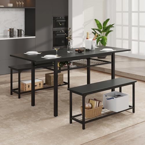 Amazon.com - Txexee BX01DF 3-Piece Industrial Style Rectangular, Dining ...