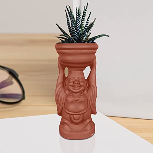 SHAVI DE - Laughing Buddha Ceramic Pot for Indoor Plants, Planters ...