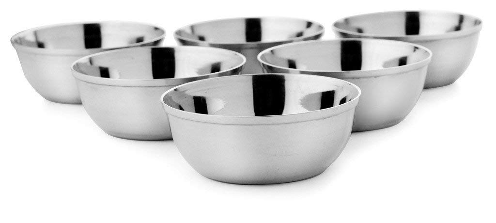 Buy Stainless Steel Serving Bowl, Katori 350ml - Pack of 6 Online at ...