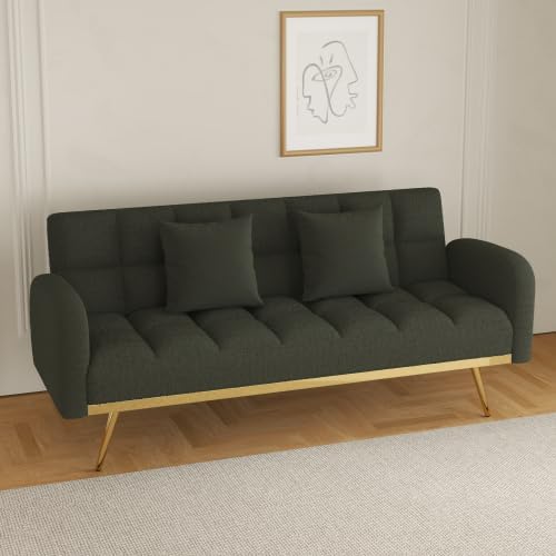 Amazon.com: anwickjeff 69'' Futon Sofa Couch Bed, Modern Convertible ...