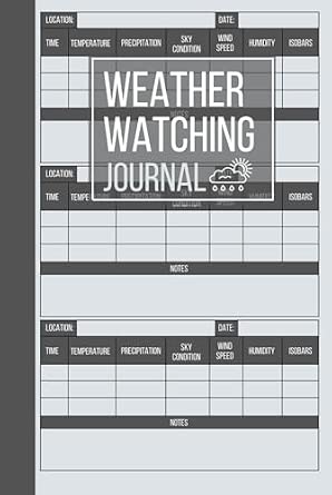 Weather Watching Journal: Cute Meteorological Diary and Weather ...