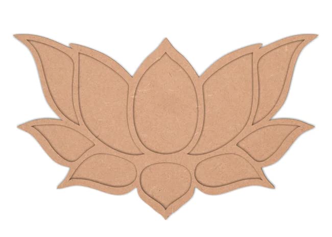 DOTME® Lotus Flower Wooden Cutout Base for DIY Craft Art Workers Home ...