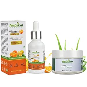 NutriPro Vitamin C Face Serum and Skin Brightening Day Cream, 80gm |For ...
