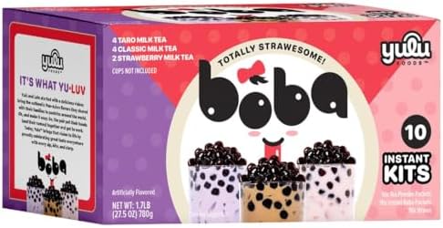 Amazon.com: Boba Bundle Kit 10 Serv. Instant Bubble Pearl Variety Milk ...