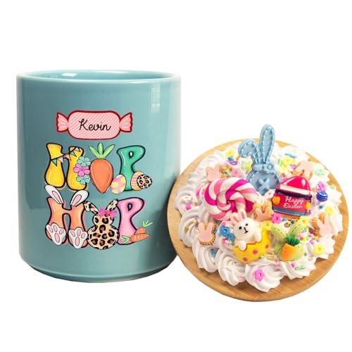 Amazon.com: DIY Easter Bunny Ceramic Candy Jar, Handcrafted Lid with ...