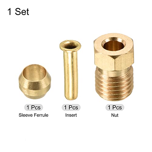 PATIKIL 2.5mm ID 4mm OD Tube Brass Compression Assortment Kit 3 Set ...