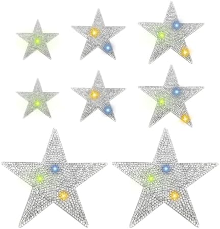 Amazon.com: 8PCS Crystal Bling Star Car Stickers Decals, Self-Adhesive ...