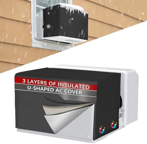 Amazon.com: 600D U Shaped Window Air Conditioner Cover, Catcan Window ...