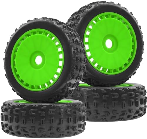 Amazon.com: ShareGoo OD 4.64" 1/8 RC Buggy Rubber Tires w/Plastic Wheel ...