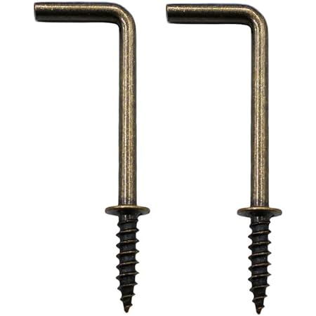 Amazon.com: IDEALSV Black 1-1/4 Inch 1 Shape Screw Hooks L Shape Hooks ...