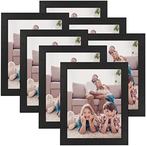 8x10 Picture Frame Black Photo Frames Set with Mat for Wall or Tabletop ...