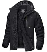 KEFITEVD Men's Waterproof Fleece Jackets Winter Warm Ski Raincoats ...