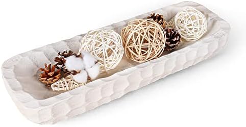 Amazon.com: Xaatren Large Wooden Dough Bowl Decorative Wooden Bowl ...
