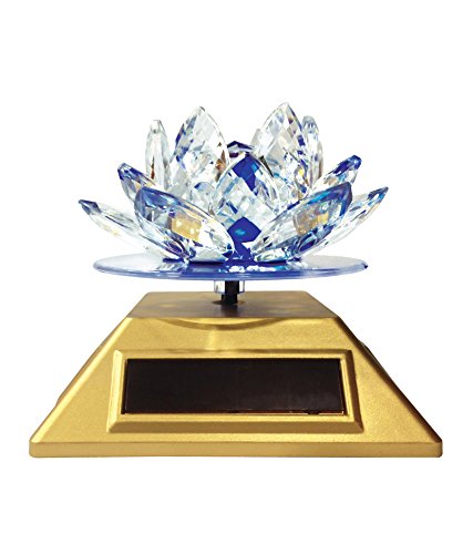 Jaz Deals Feng Shui Kamal Crystal Lotus Flower with Auto Rotating Solar ...