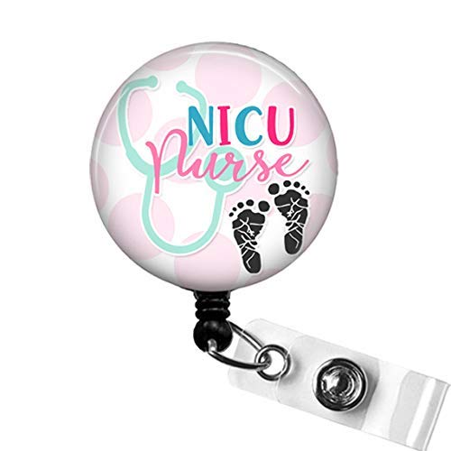 Amazon.com: Neonatal Nurse Badge Holder, NICU Baby Feet Retractable ID ...