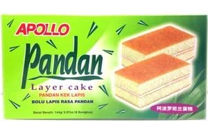 Amazon.com: Apollo Bolu Lapis Rasa Pandan (Pandan Layer Cake) - 5.07oz ...
