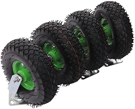 Amazon.com: 10 Inch Pneumatic Casters Set of 4, Heavy Duty Air Tires ...