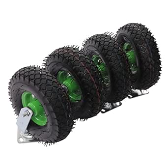 Amazon.com: 10" Pneumatic Caster Set 2 Swivel+2 Rigid Heavy Duty Air ...