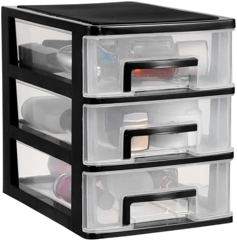 Baluue 3-Layer Plastic Drawer Organizer, Stacking Desktop Container for ...