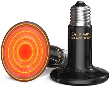 LUCKY HERP Ceramic Heat Emitter, Reptile Heat Lamp Bulbs 100W 2Pack ...