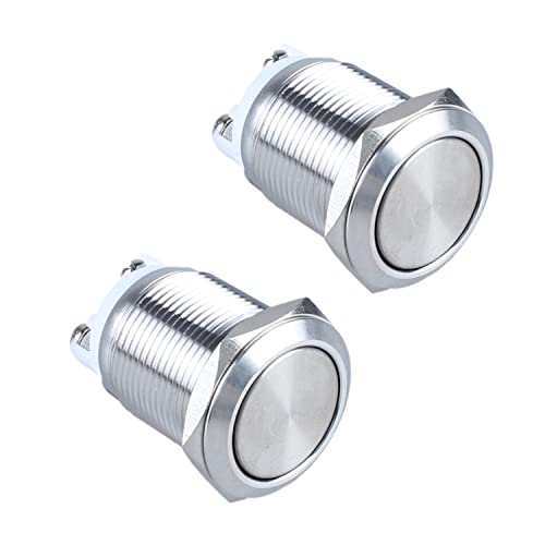Snapklik.com : 2pcs 19mm Latching Metal Push Button Switch Waterproof ...