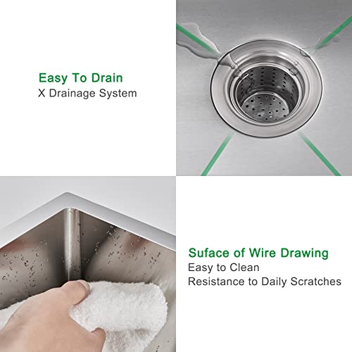 Snapklik.com : 15 X 13 Inch Bar Sink Drop-in Tight Radius 18 Gauge ...