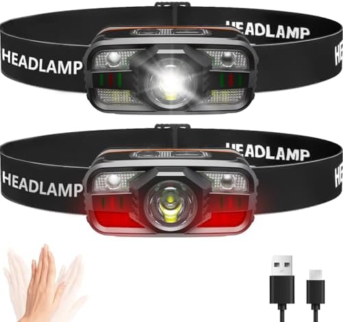 Headlamp Head Torch Rechargeable, Super Bright LED Headlight, 11 Light ...