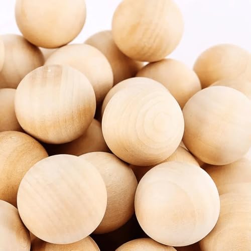 Wooden Solid Wood Balls, 30mm - 3cm, Pack of 25, Natural Wood Colour ...