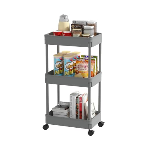 Snapklik.com : Sooyee 3-Tier Plastic Rolling Utility Cart