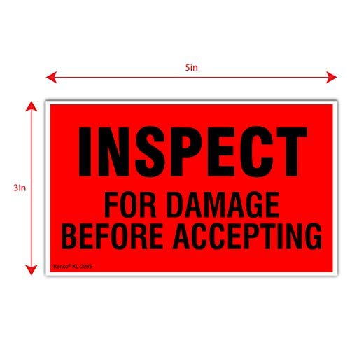 Kenco 3" X 5""Inspect for Damage Before Accepting" Shipping Label ...