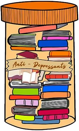 Amazon.com: 18DECOFUS (3pcs) Anti Depressants Sticker, Bookish Sticker ...