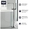 GROHE 23846003 Plus Floor Standing Tub Filler, Starlight Chrome ...