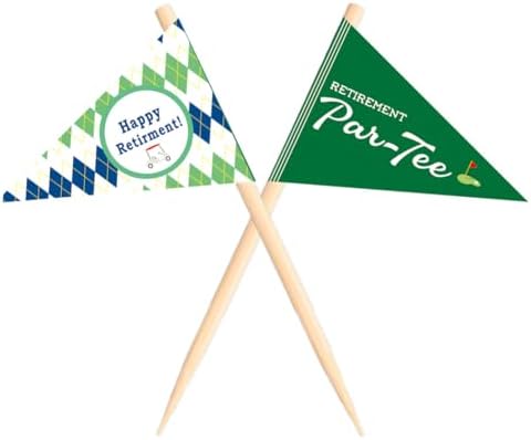Amazon.com: VOWFOO Golf Themed Toothpick Flags, 20 PCS Happy Retiremend ...