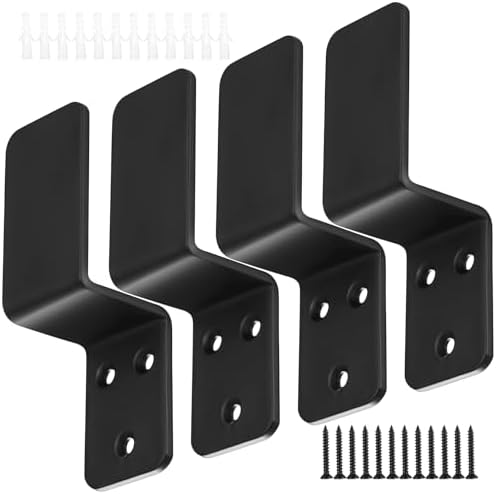 Amazon.com: VANROUG 2x4 Door Barricade Brackets Z-Shape Black Security ...