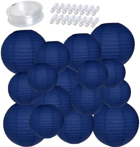 Enparez Paper Lanterns with Lights Included 16pcs 6" /8" /10" /12 ...