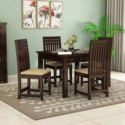 Jeen Wood Solid Sheesham Wood 4 Seater Dining Table | Dining Table 4 ...