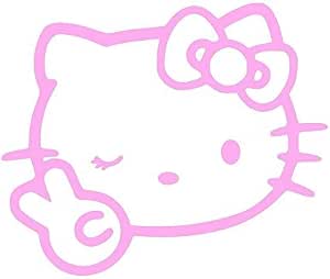 Amazon.com: Hello Kitty Peace Sign Vinyl Decal Sticker (Car, Window ...