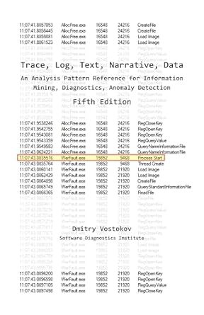 Trace, Log, Text, Narrative, Data: An Analysis Pattern Reference for Information Mining ...