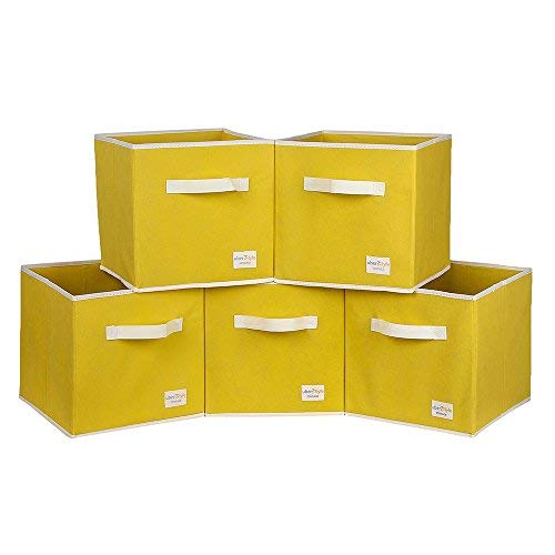Uberlyfe Yellow 5pc Kids Toy Storage Box (KSB-1001-CUB-YL5PC) : Amazon ...