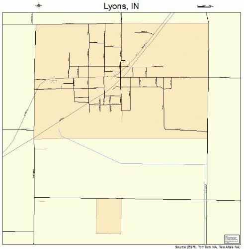 Amazon.com: Large Street & Road Map of Lyons, Indiana IN - Printed ...