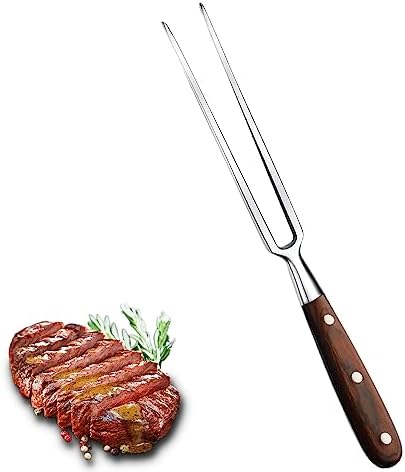 Meat Fork, Meat Fork, Stainless Steel Grill Fork with Wooden Handle, 30 ...
